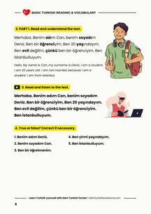 Basic Turkish Reading & Vocabulary PDF – Dem Turkish Center
