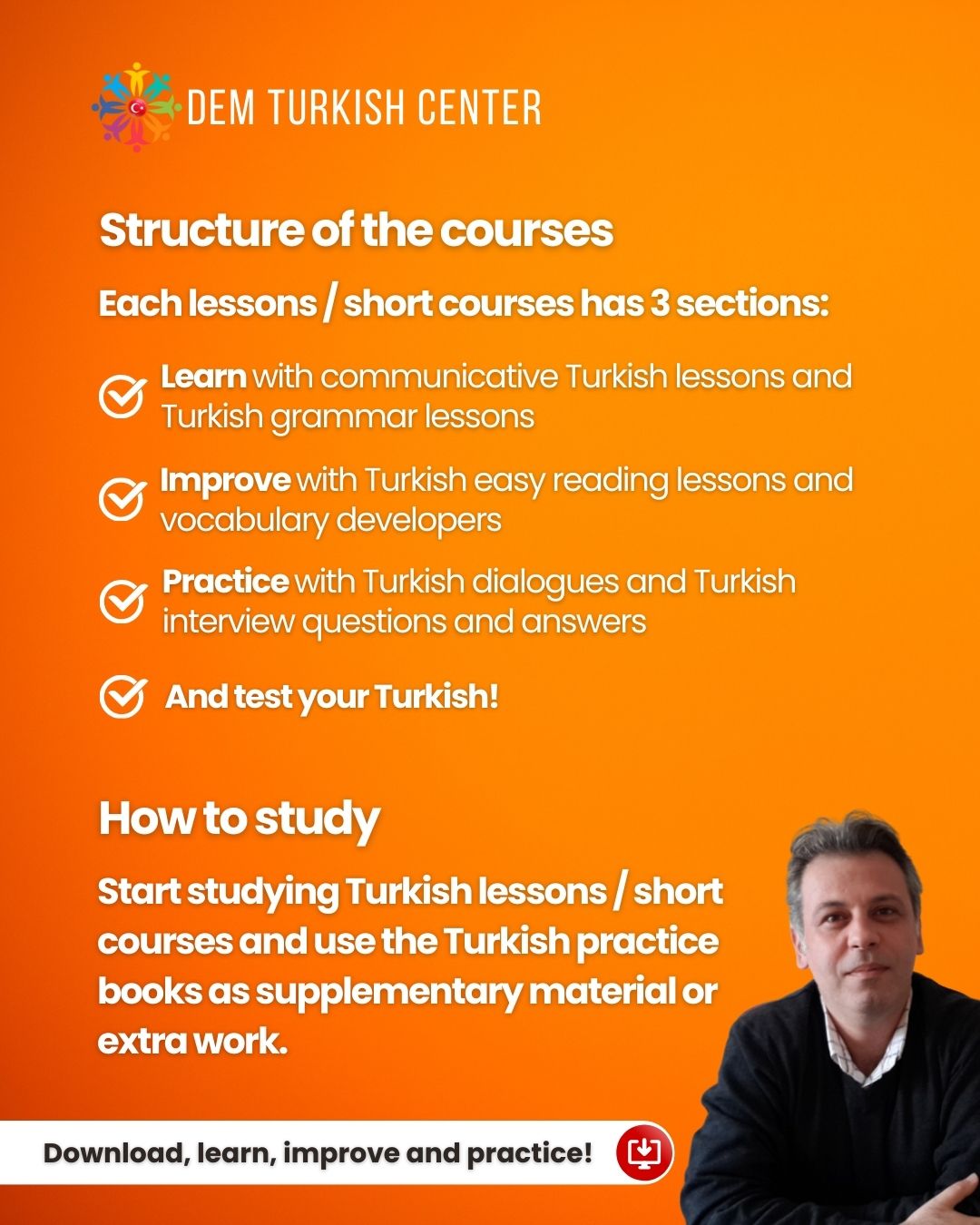 Turkish Language Course 1 A1 (PDF + MP3) – Dem Turkish Center