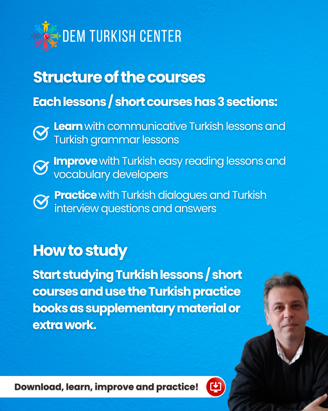 Complete Turkish Language Course 3 (Videos lessons) – Dem Turkish Center