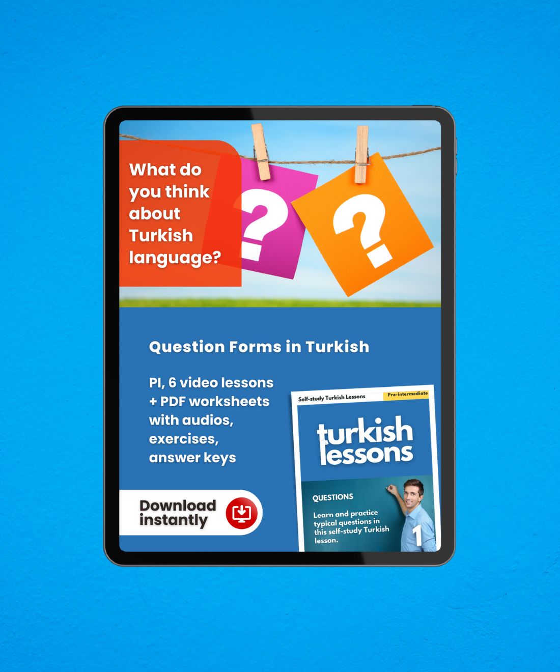 Turkish Lessons 1: Questions in Turkish (Videos + PDF with audios ...