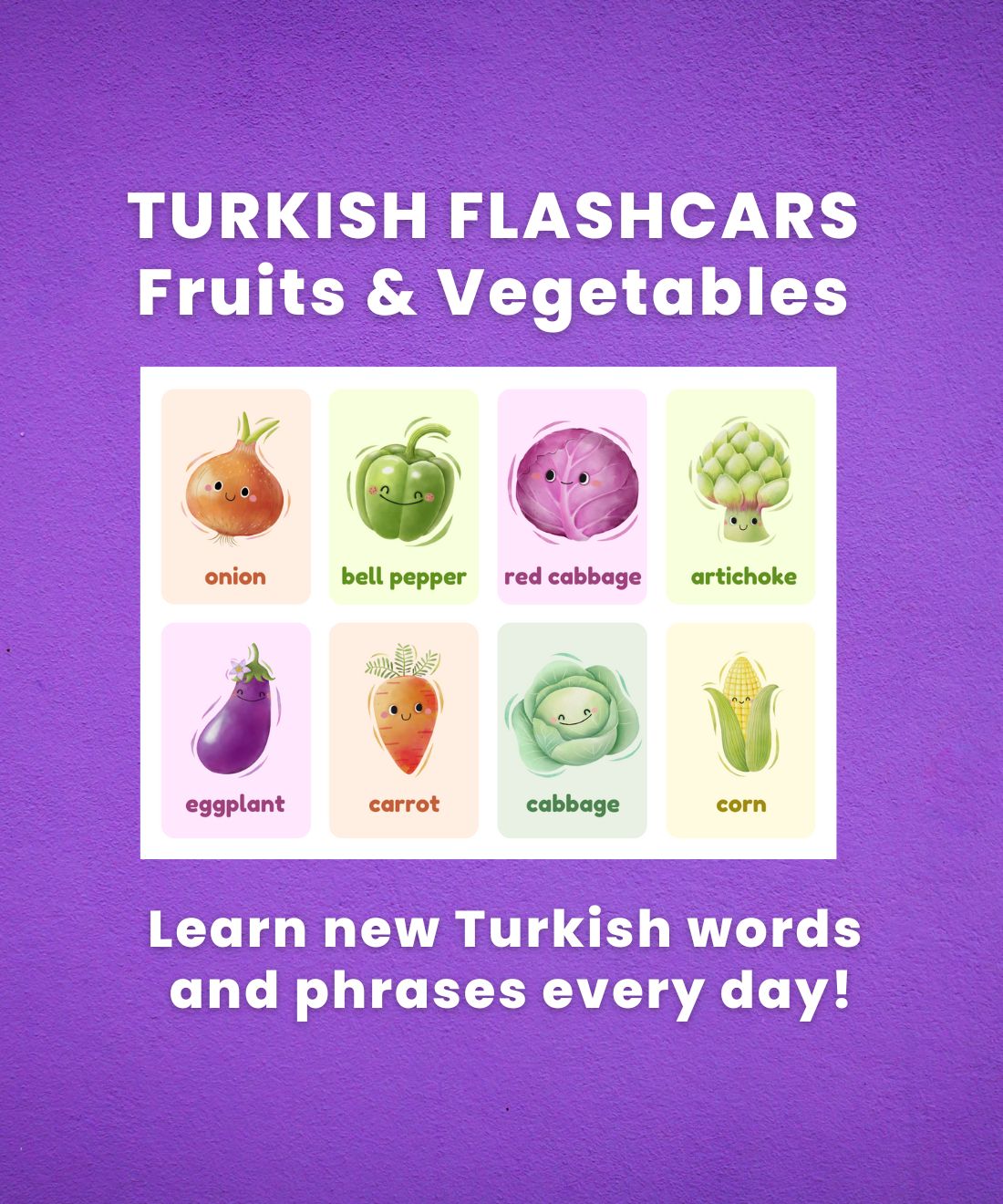 Turkish Flashcards | Fruits & Vegetables in Turkish – Dem Turkish Center